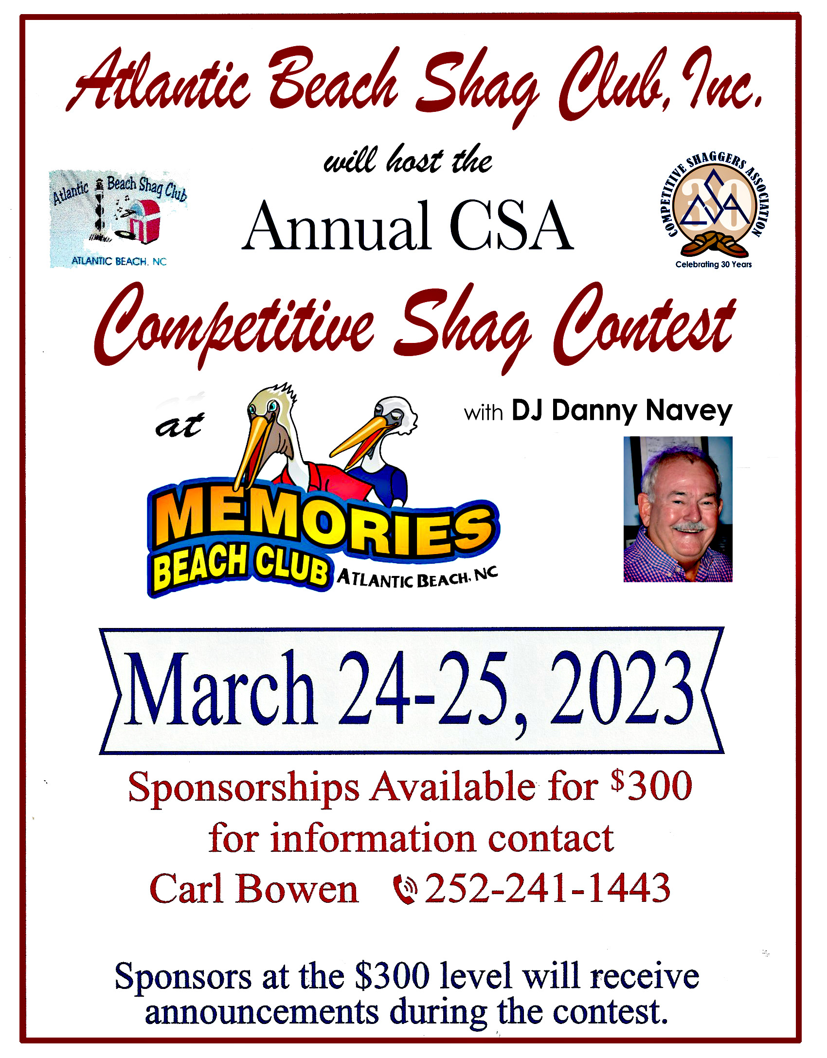 Atlantic Beach Shag Club Contest Flyers
